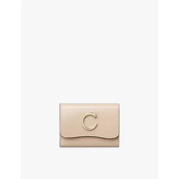 CARTIER Panthère C De Mini Leather Wallet - Beige