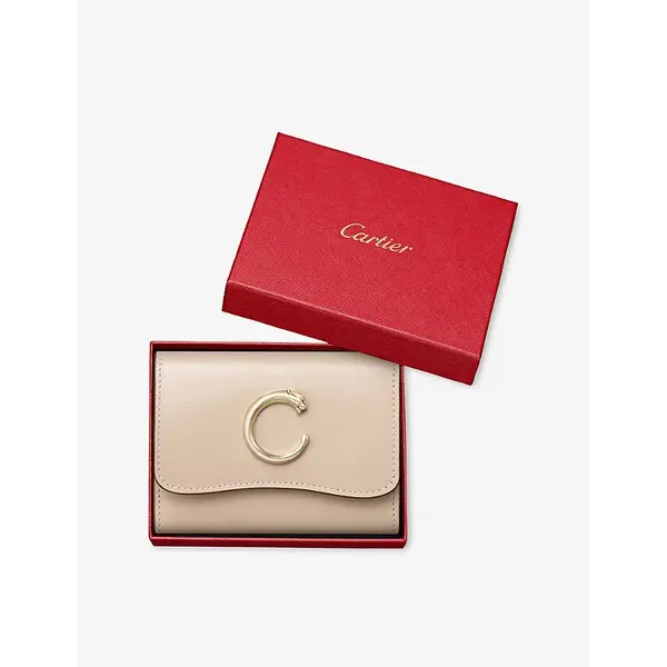 Cartier Panthère C De Mini Leather Wallet - Beige