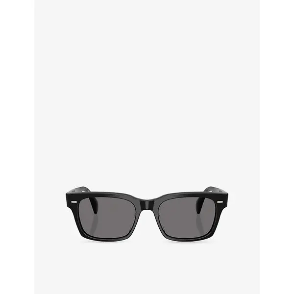 Oliver Spencer Acetate Square Frame Sunglasses - Black
