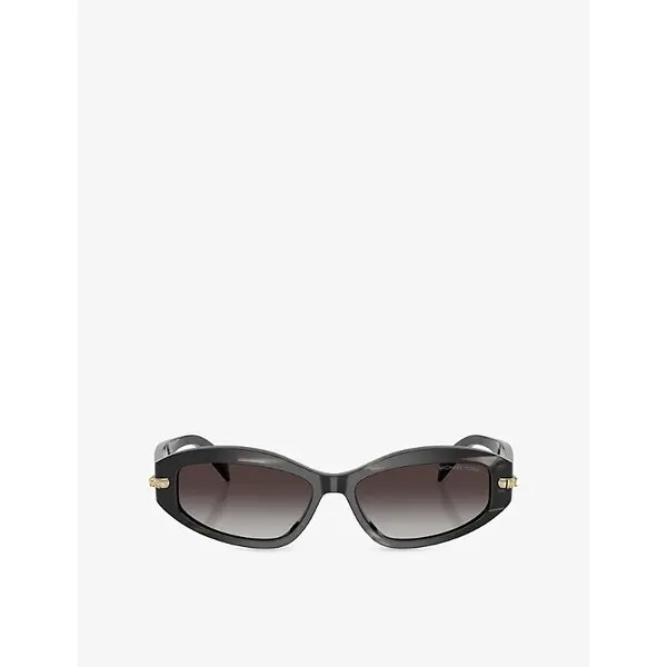 Michael Kors Oval Acetate Sunglasses - Black