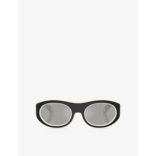 Moncler Round-frame Acetate Sunglasses - White