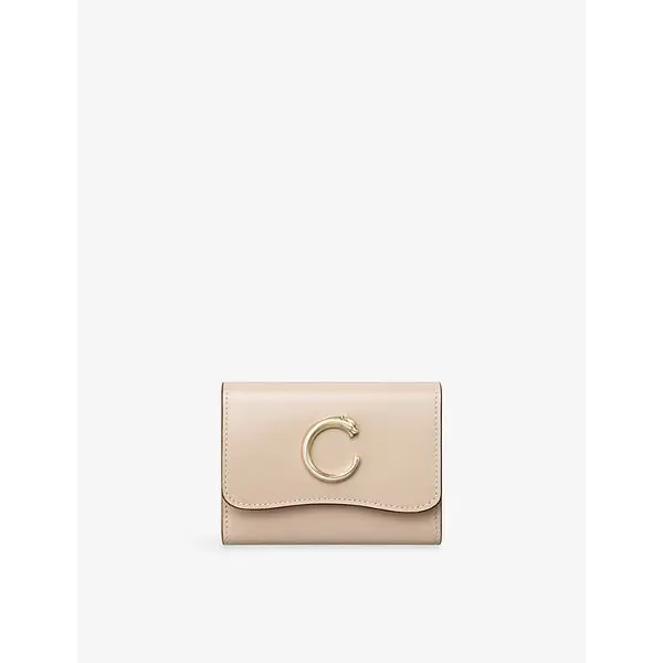 CARTIER Panthère C De Leather Bifold Wallet - Beige