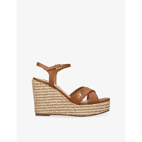 Steve Madden Cylo Leather Wedge Sandals - Tan