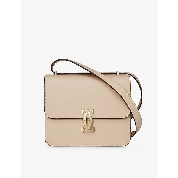 Cartier C De Mini Leather Shoulder Bag - Beige