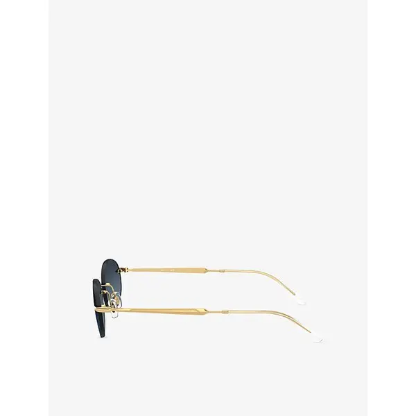 Ray-ban Rb3767 Oval-frame Metal Sunglasses - Gold