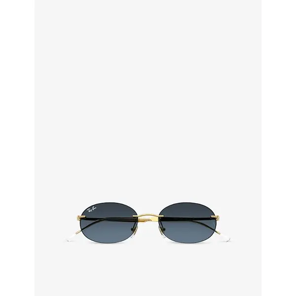 Ray-ban Rb3767 Oval-frame Metal Sunglasses - Gold