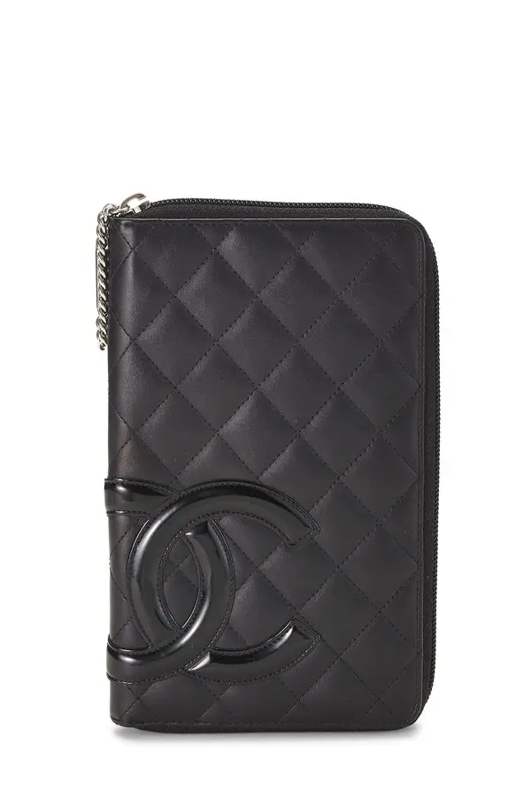 Chanel Quilted Calfskin Cambon Zip-around Organizer - Black
