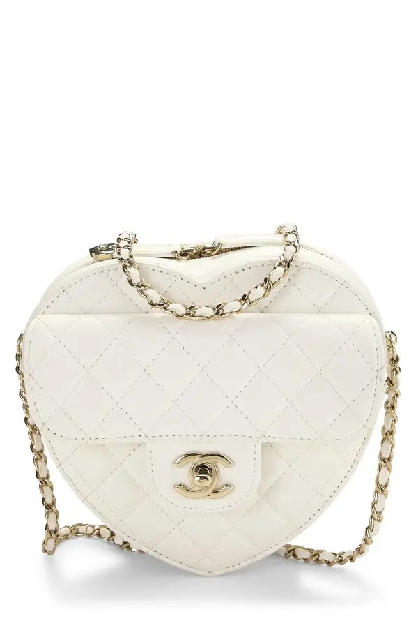 Chanel Cc' In Love Heart Crossbody - White