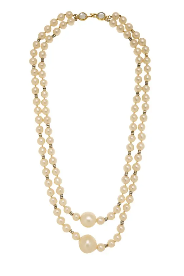 Celine Faux Pearl Necklace - White