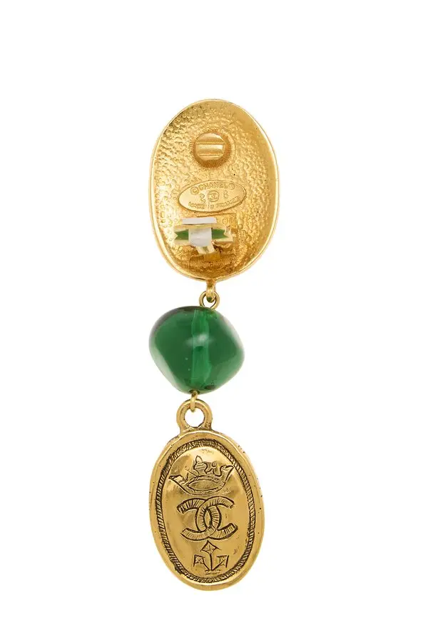 Chanel Gripoix 'cc' Drop Earrings