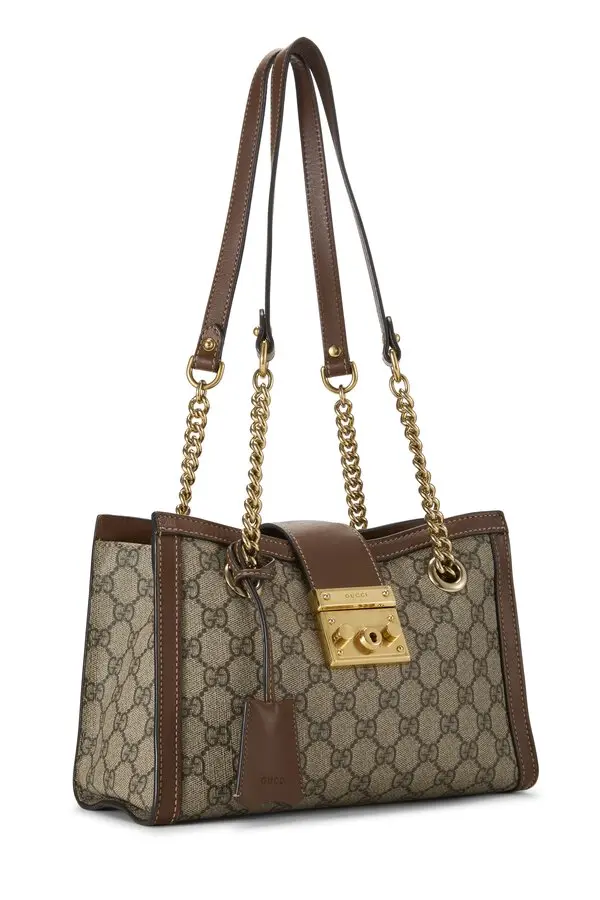 Gucci Gg Supreme Padlock Tote - Beige