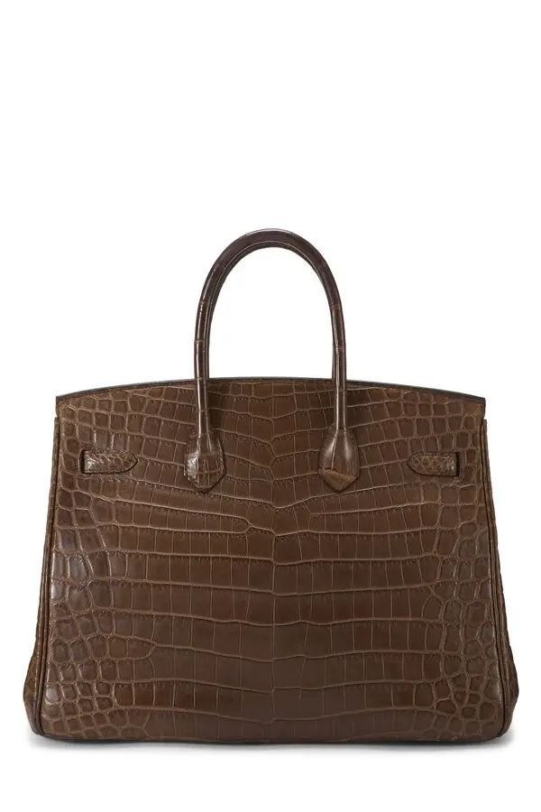 Hermès Gris Elephant Matte Crocodile Birkin 35 - Grey