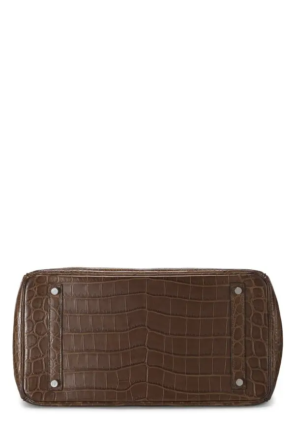 Hermès Gris Elephant Matte Crocodile Birkin 35 - Grey