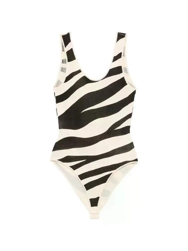 Sandro Zebra-print Bodysuit - Neutrals