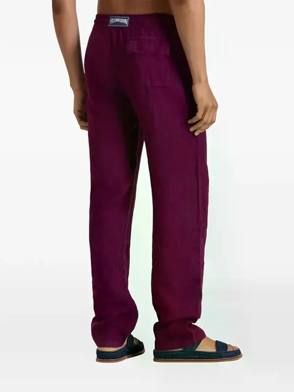 Vilebrequin Linen Drawstring Trousers - Purple