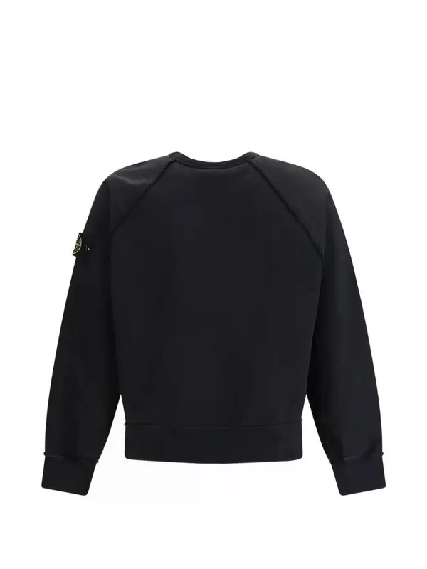 Stone Island Cotton Sweatshirt With Patch - Black