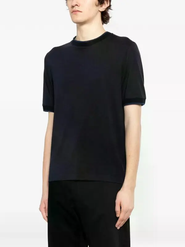 Canali Contrast-trim T-shirt