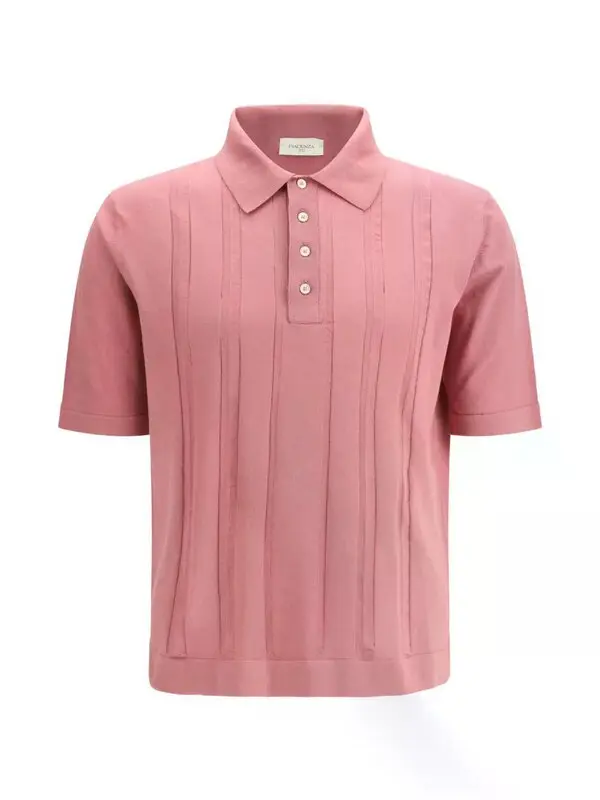 PIACENZA CASHMERE 1733 Button Detailing Cotton Polo - Pink
