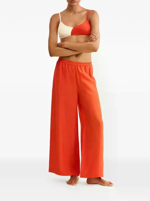 ERES Linen Wide-leg Trousers - Red