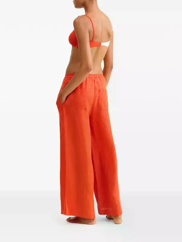 ERES Linen Wide-leg Trousers - Red