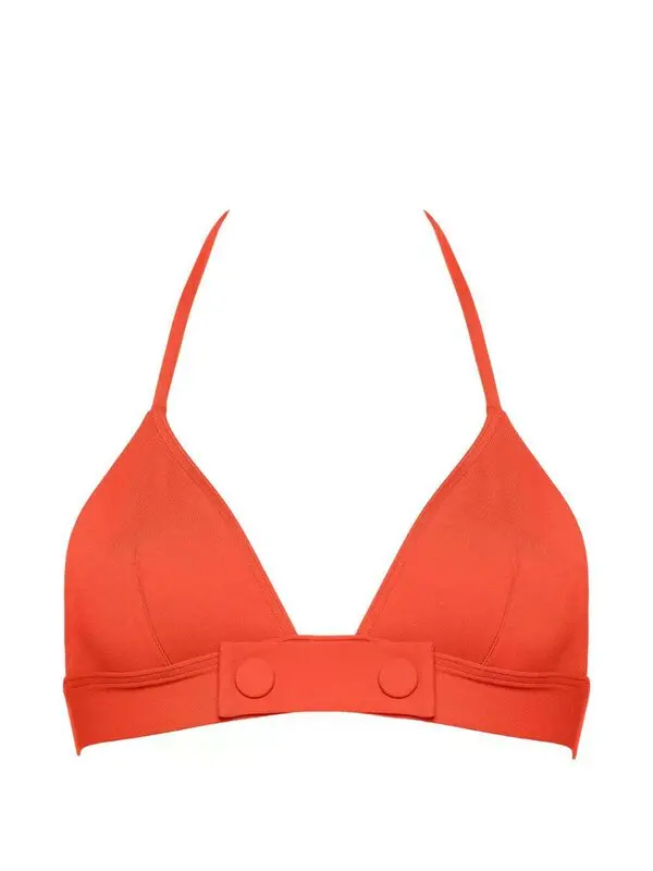 ERES Triangle-cup Bikini Top With Button Detail - Orange