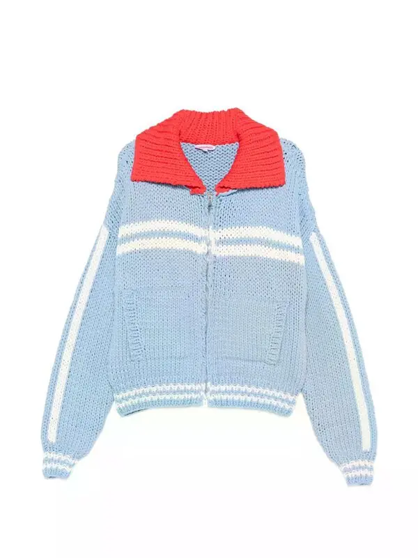 CHARLES JEFFREY Stripe-detail Cardigan - Blue