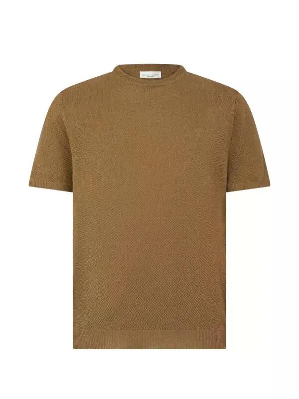 ROBERTO COLLINA Short-sleeve Knitted T-shirt - Brown