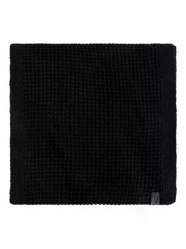 ALLSAINTS Textured Logo-plaque Scarf - Black