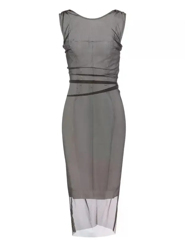 MAISON MARGIELA Semi-sheer Midi Dress - Grey