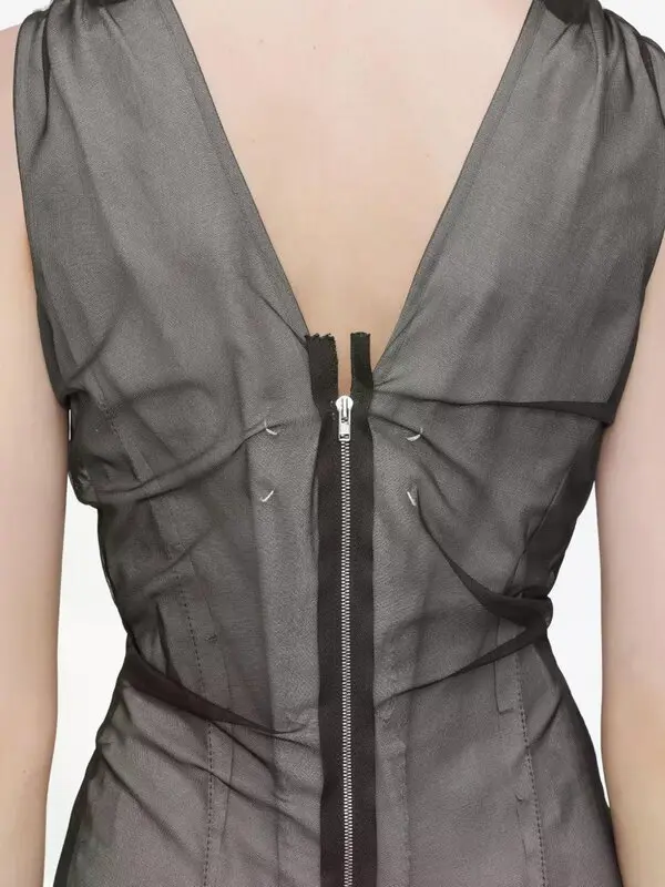 MAISON MARGIELA Sheer Midi Dress - Grey