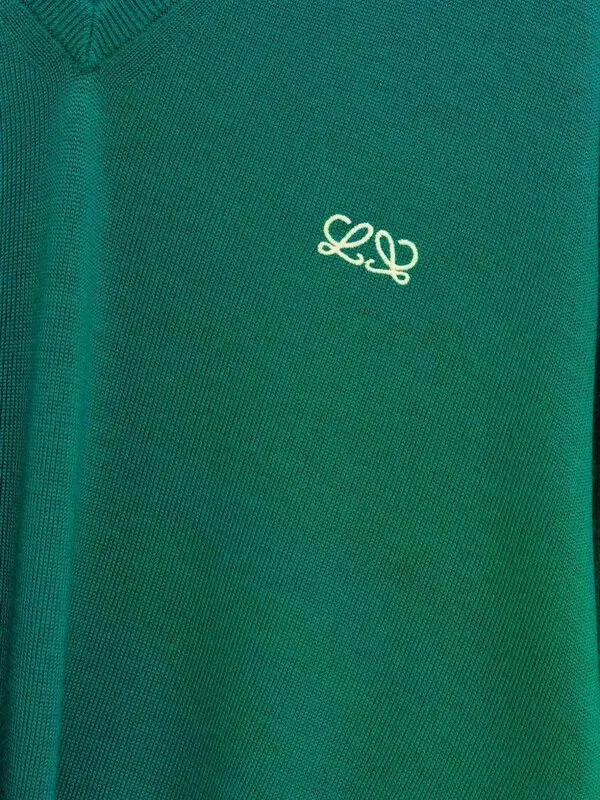 Loewe Knotted V-neck Sweater - Green