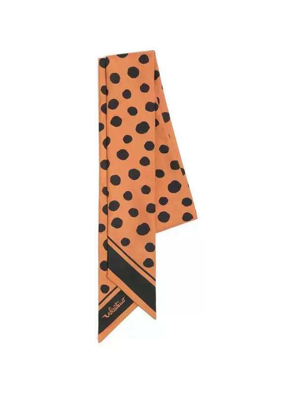 Valentino Garavani Dalmatian Polka-dot Silk Bandeau Scarf - Orange