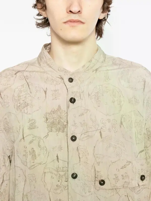 ZIGGY CHEN Graphic-print Shirt - Neutrals