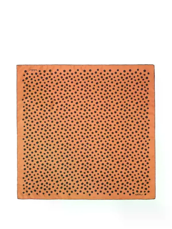 Valentino Garavani Dalmatian Polka-dot Silk Scarf - Orange