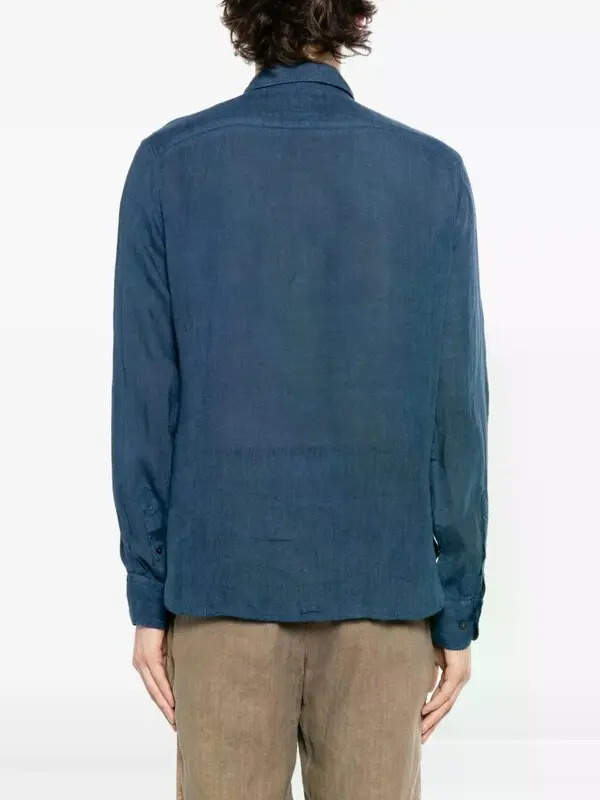 120% Lino Button-up Shirt - Blue