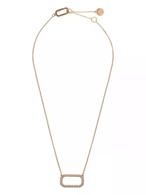 ALLSAINTS Rectangle-frame Crystal Chain Necklace - Gold