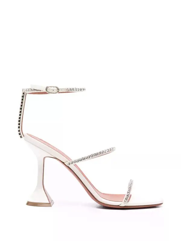Amina Muaddi Gilda Crystal-embellished Sandals - White