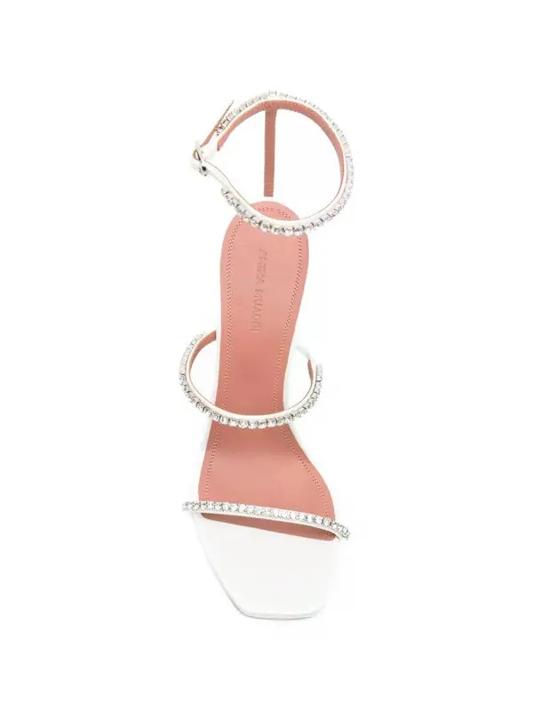 Amina Muaddi Gilda Crystal-embellished Sandals - White