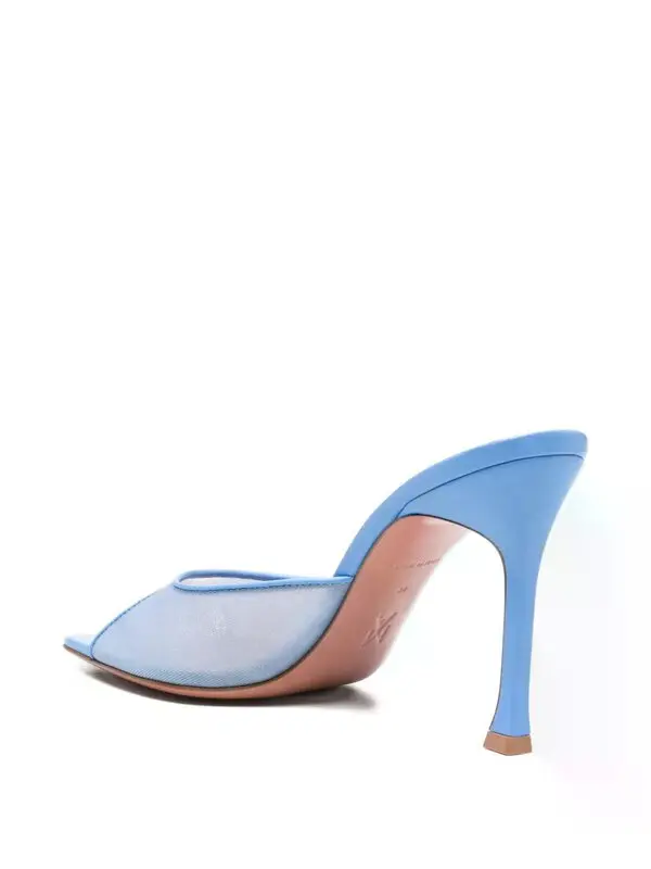 Amina Muaddi Alexa Mesh Sandals - White