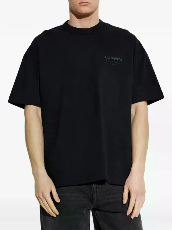 ALLSAINTS Xander Flocked-logo T-shirt - Black