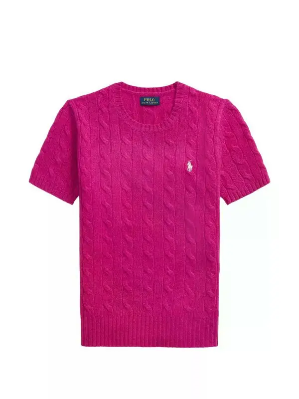 Polo Ralph Lauren Cable Knit Short-sleeve Sweater - Pink