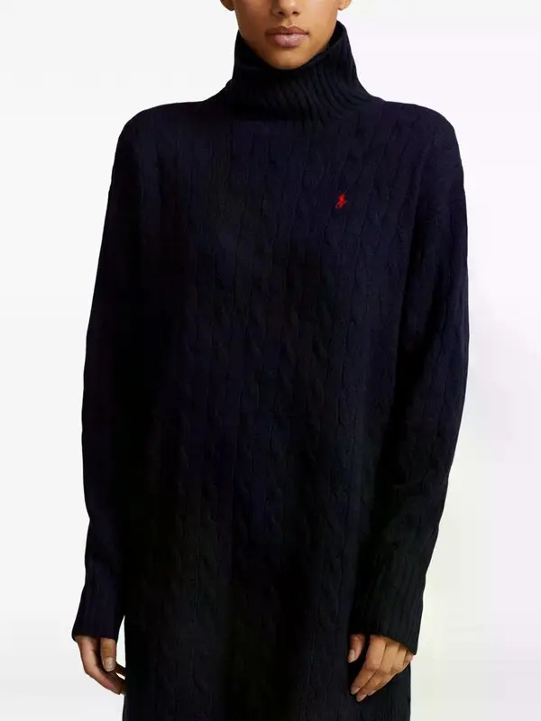 Polo Ralph Lauren Cable-knit Turtleneck Midi Dress - Blue