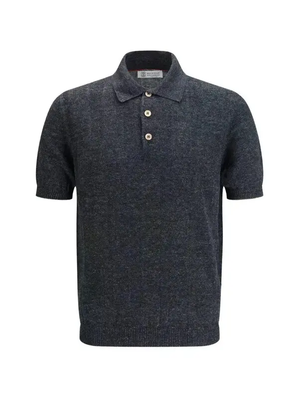 Brunello Cucinelli Button Short-sleeve Polo Shirt - Grey