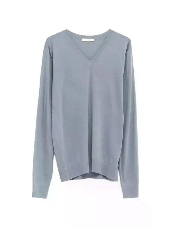 THE ROW V-neck Long Sleeve Sweater - Blue