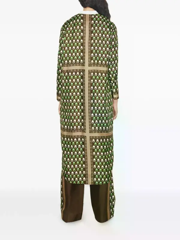 Tory Burch Silk Twill Shirtdress With Contrast Bib - Brown