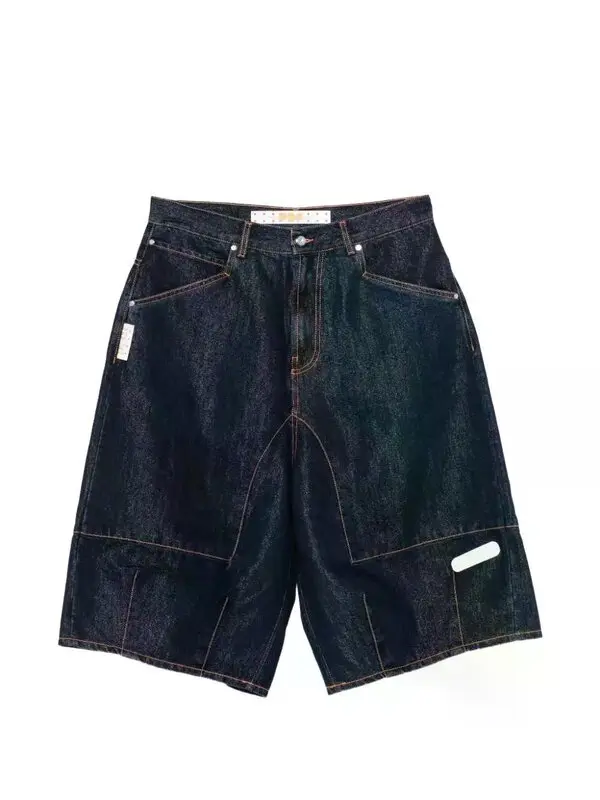 PDF Denim Contrast Stitching Shorts