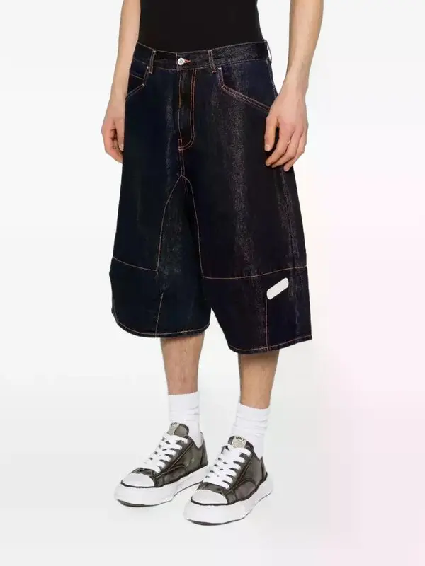 PDF Denim Contrast Stitching Shorts