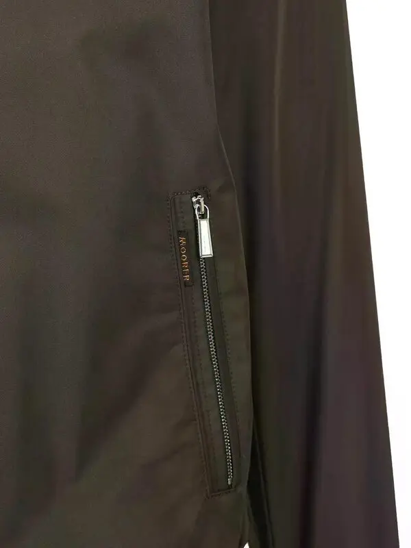 MOORER Zip-up Bomber Jacket - Brown