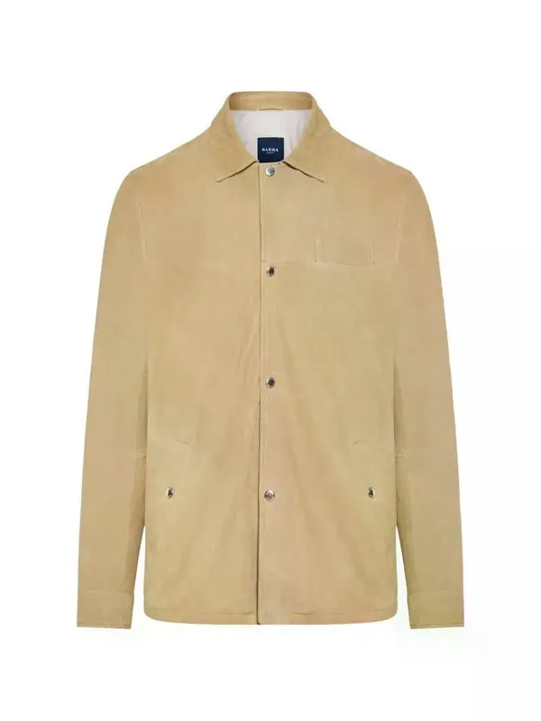 BARBA NAPOLI Button Suede Jacket