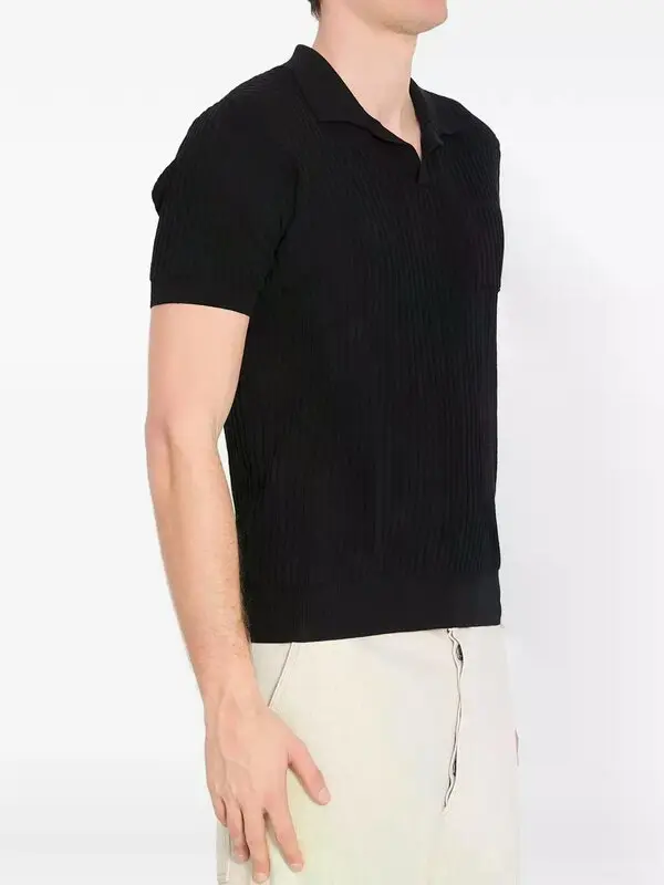 ROBERTO COLLINA Ribbed Patch Pocket T-shirt - Black